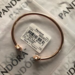 Pandora | Jewelry | Pandora Signature Rose Gold Bangle | Poshmark